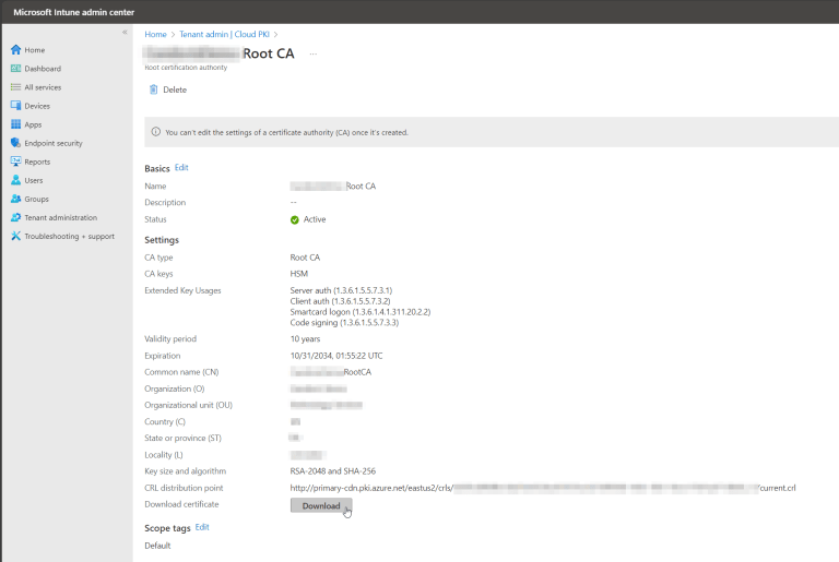 Configure Microsoft Cloud PKI: A Step-by-Step Guide – Mike Shellenberger's blog